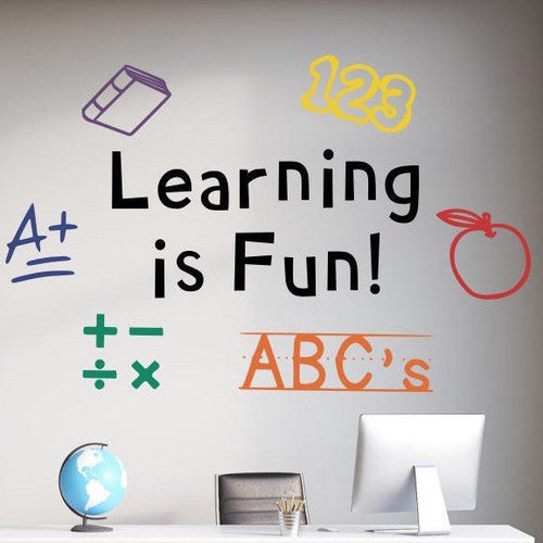 Learning is Fun Wall Decal// Kindergarten and Preschool Decor - Etsy