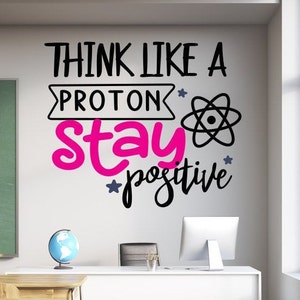 Buy Science Wall Decal, Think Like a Proton, Classroom Decal. Always ...