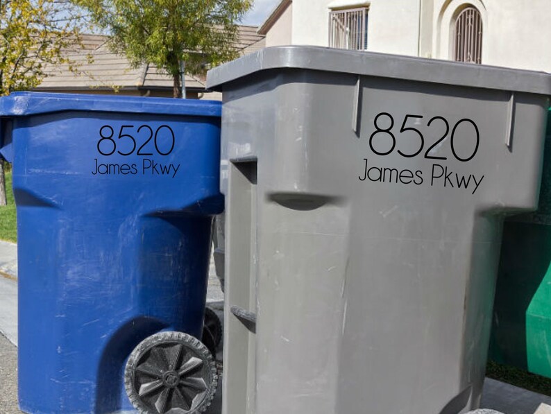 Custom Address Decal | House Number Sticker | Trash Can Decal | Outdoor ...