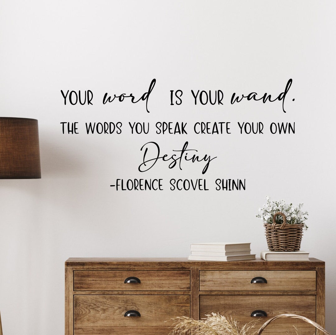 Your Word is Your Wand, Wall Decals, Inspirational Wall Art, Florence ...