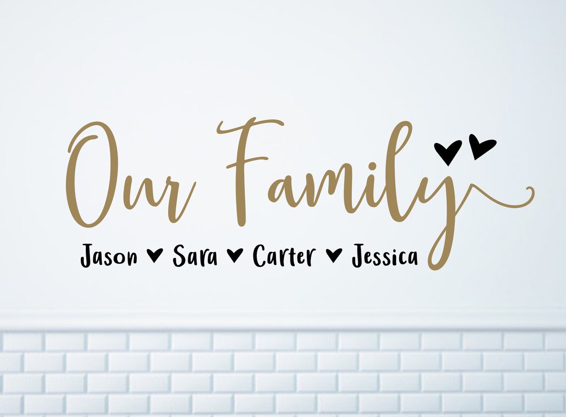Custom Family Decal With Names Personalized Gift Family Wall - Etsy
