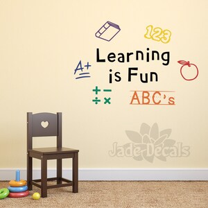 Learning is Fun Wall Decal// Kindergarten and Preschool Decor - Etsy