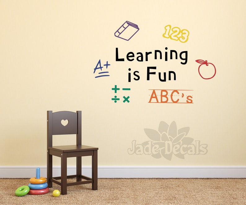 Learning is Fun Wall Decal// Kindergarten and Preschool Decor - Etsy