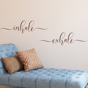 Inhale Exhale Wall Decals, Just Breathe, Spa Decor, Zen Wall Art, Boho ...