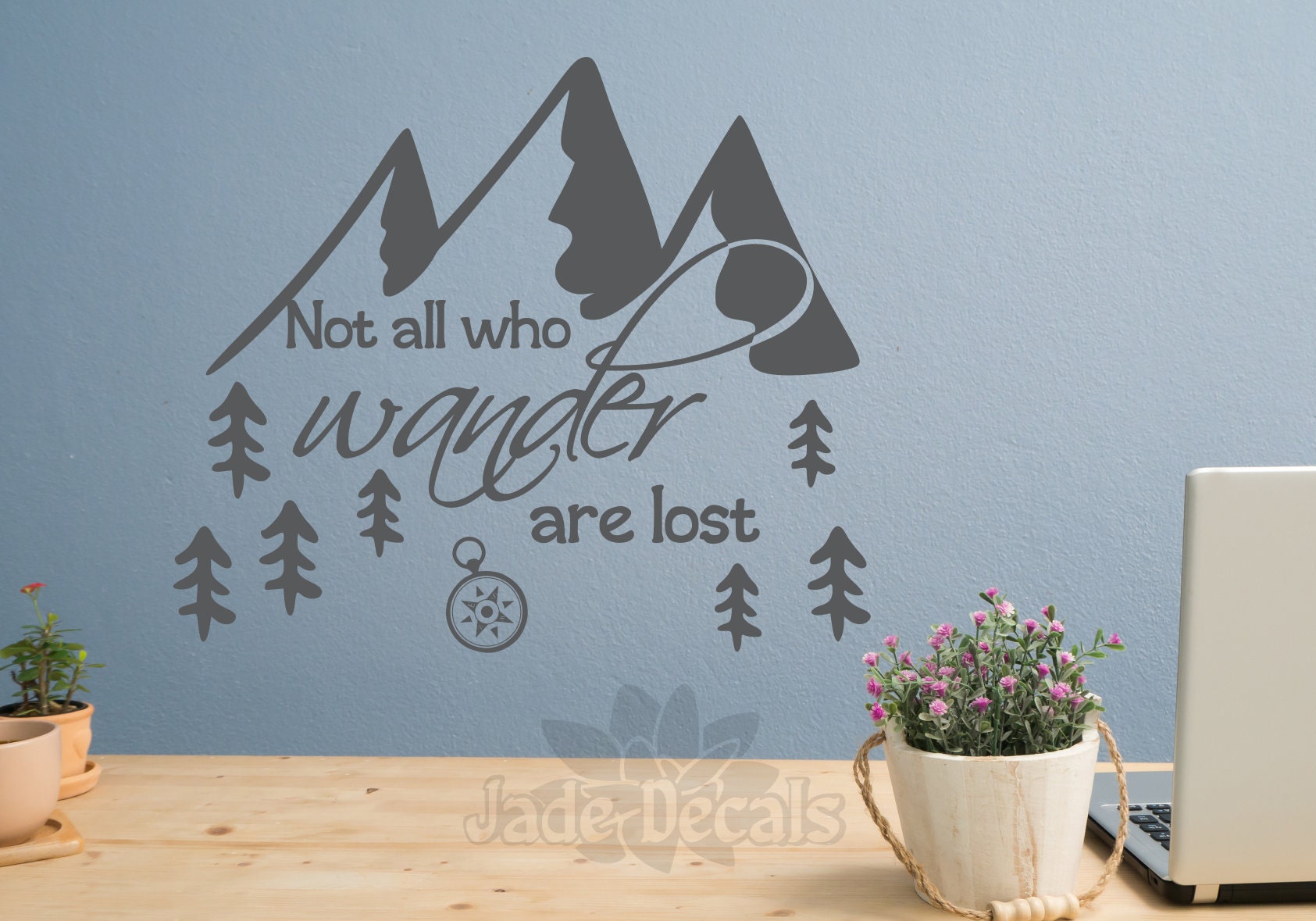 Wanderlust decal, Not all who wander are lost, mountain decal ...