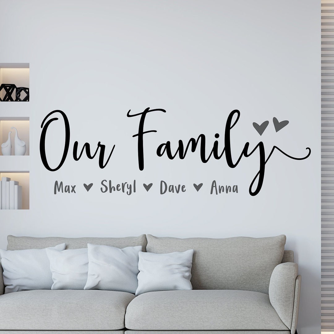 Custom Family Decal With Names Personalized Gift, Family Wall Decal ...