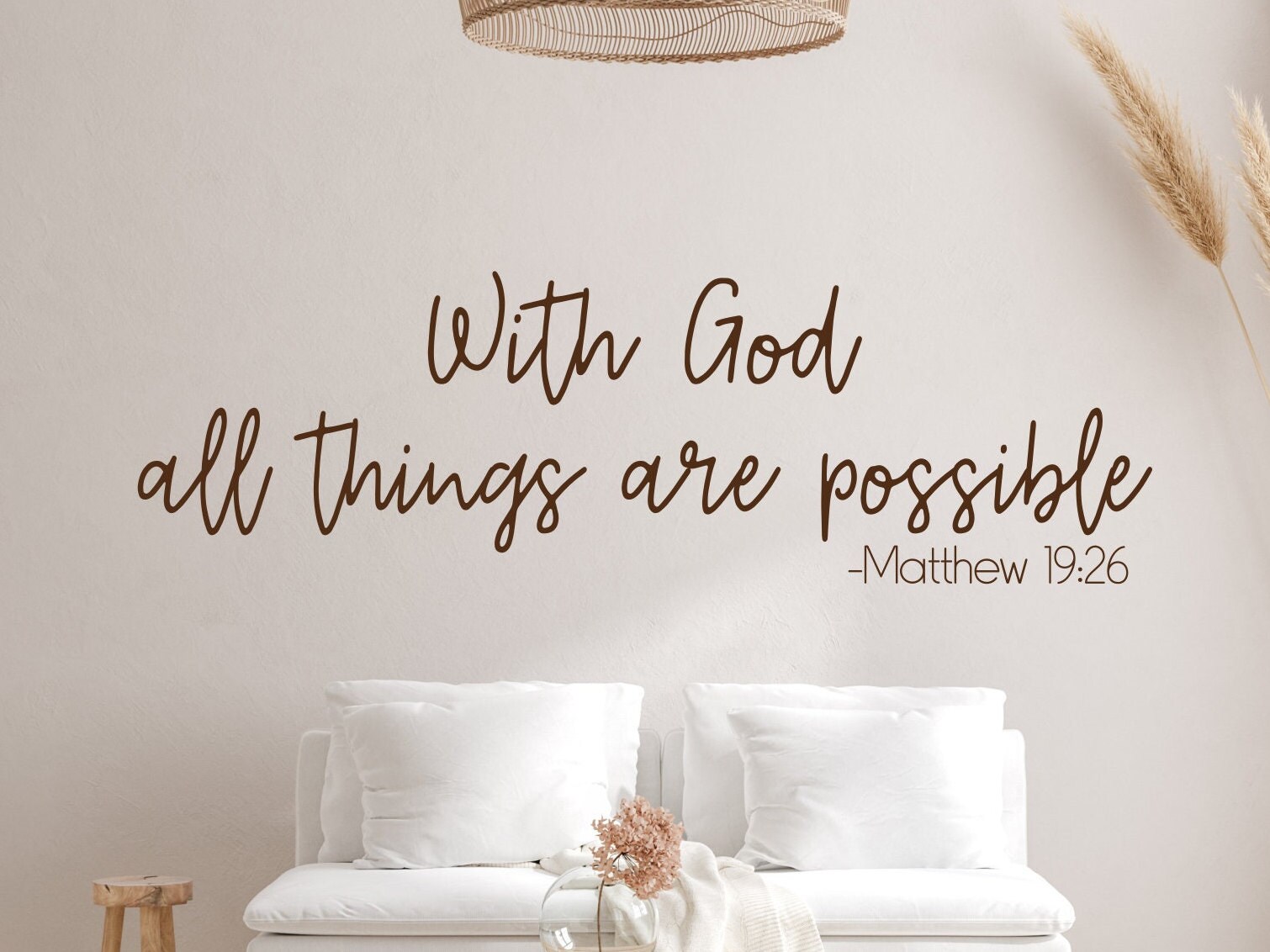 With God all things are possible, Christian wall art, vinyl wall decal ...