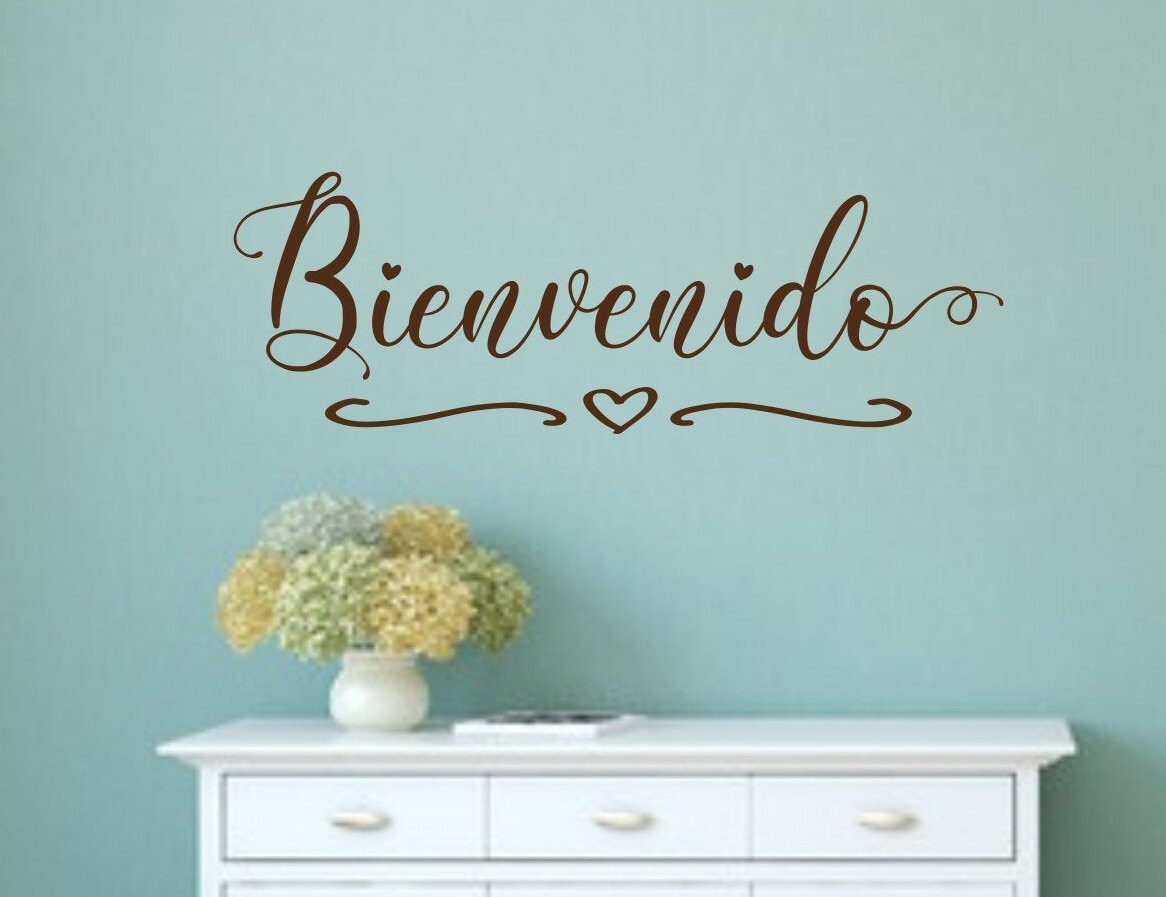 Bienvenido welcome entryway front door decal wall decal, welcome in ...