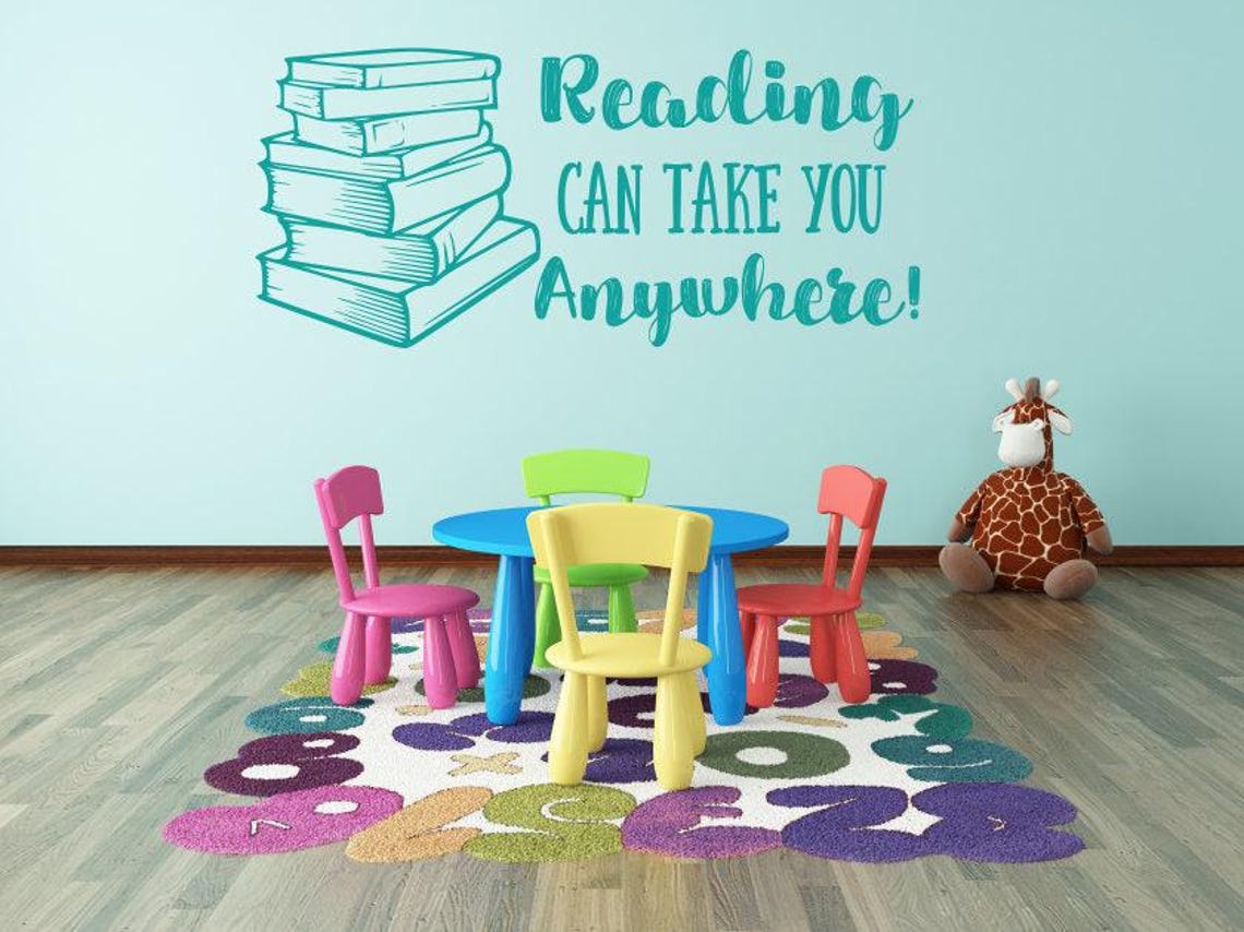 Reading Wall Decal //gift for Readers - Etsy Canada