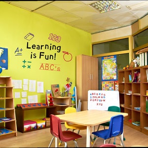 Learning is Fun Wall Decal// Kindergarten and Preschool Decor - Etsy