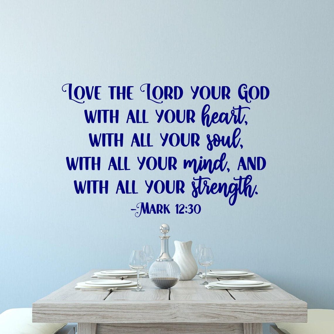 Mark 12:30 Scripture Wall Decal, Christian Home Decor - Etsy
