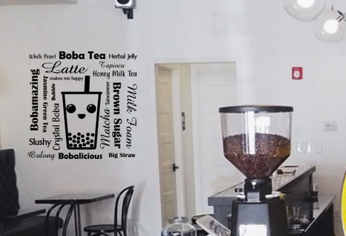 Boba Tea Wall Decal Tea Shop Art Coffee Shop Decor Bubble - Etsy