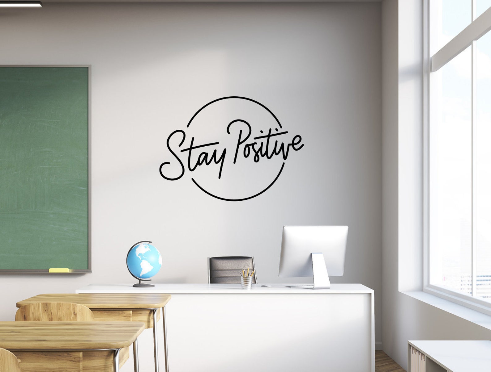 Stay Positive Wall Decal Positive Affirmation Inspirational - Etsy