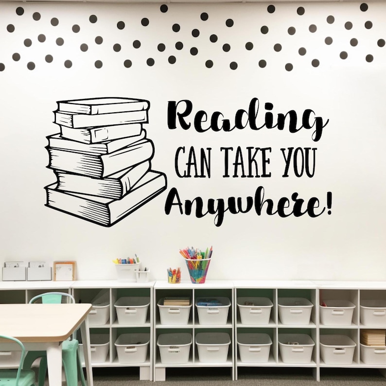 Reading Wall Decal //gift for Readers - Etsy