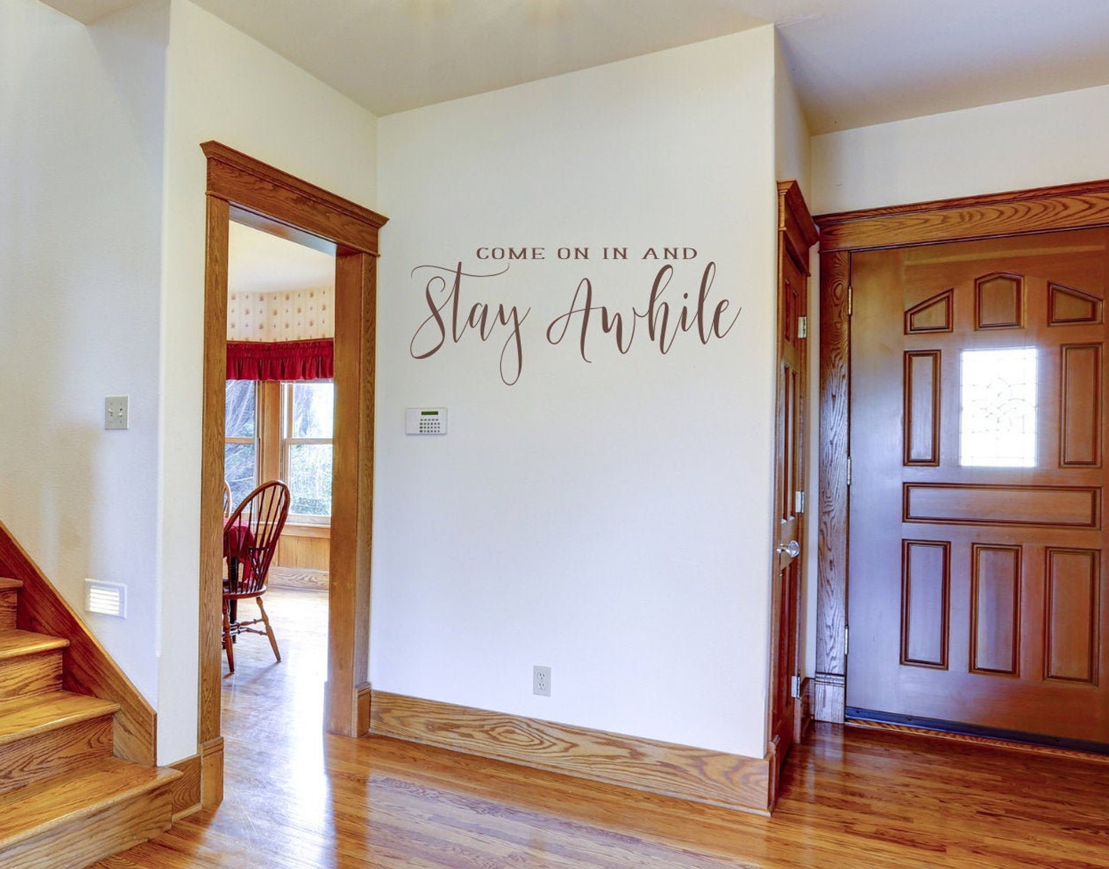 Stay Awhile Wall Decal Welcome Entryway Decal Front Door | Etsy