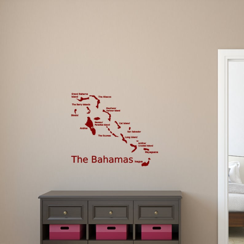 Bahamas Islands Map Wall Decal: Travel Home Decor - Etsy