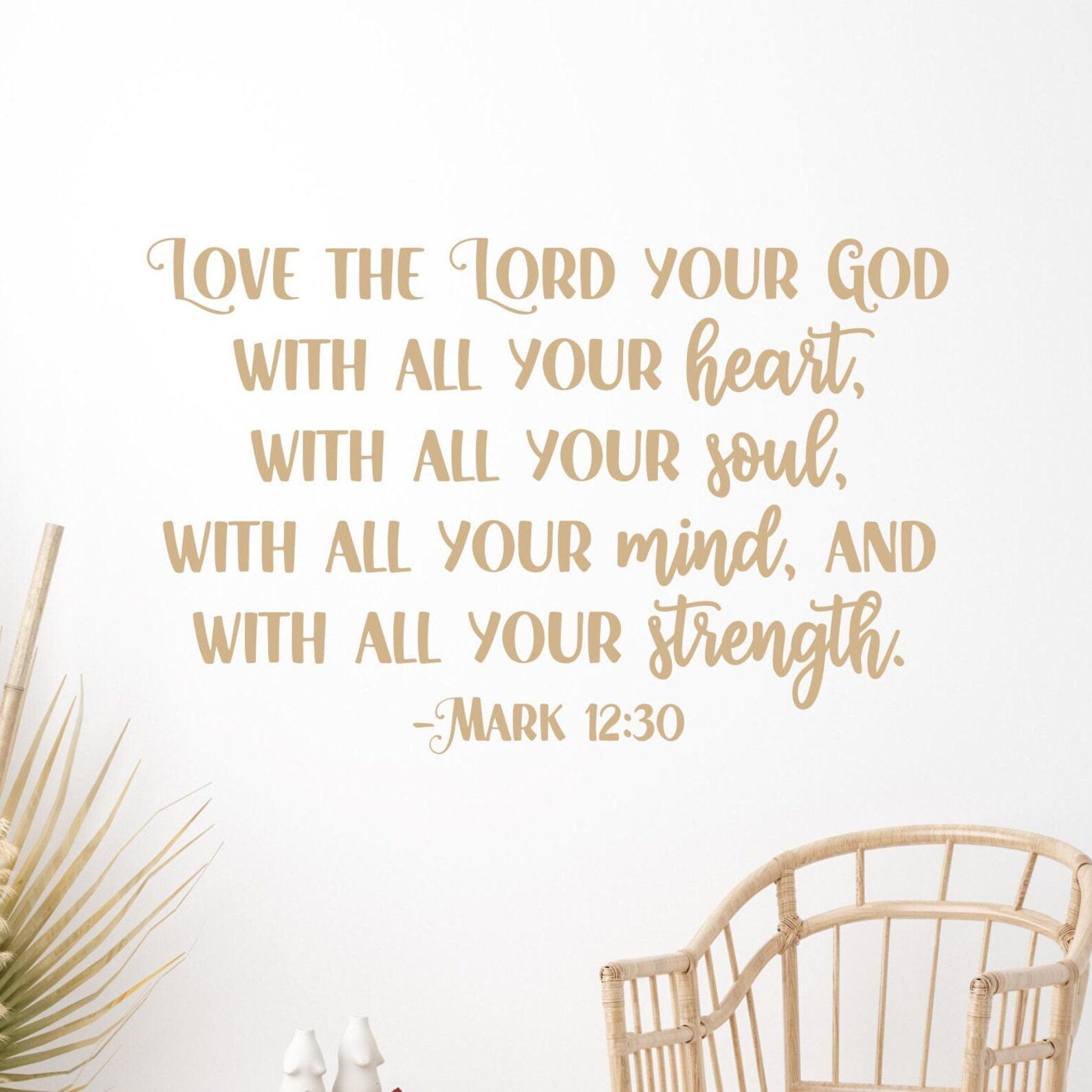 Mark 12:30 Scripture Wall Decal, Christian Home Decor - Etsy
