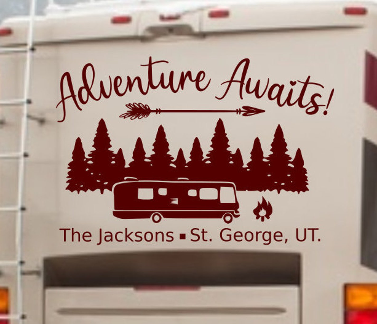Adventure Awaits RV Decal: Personalized Camper Last Name Vinyl - Etsy