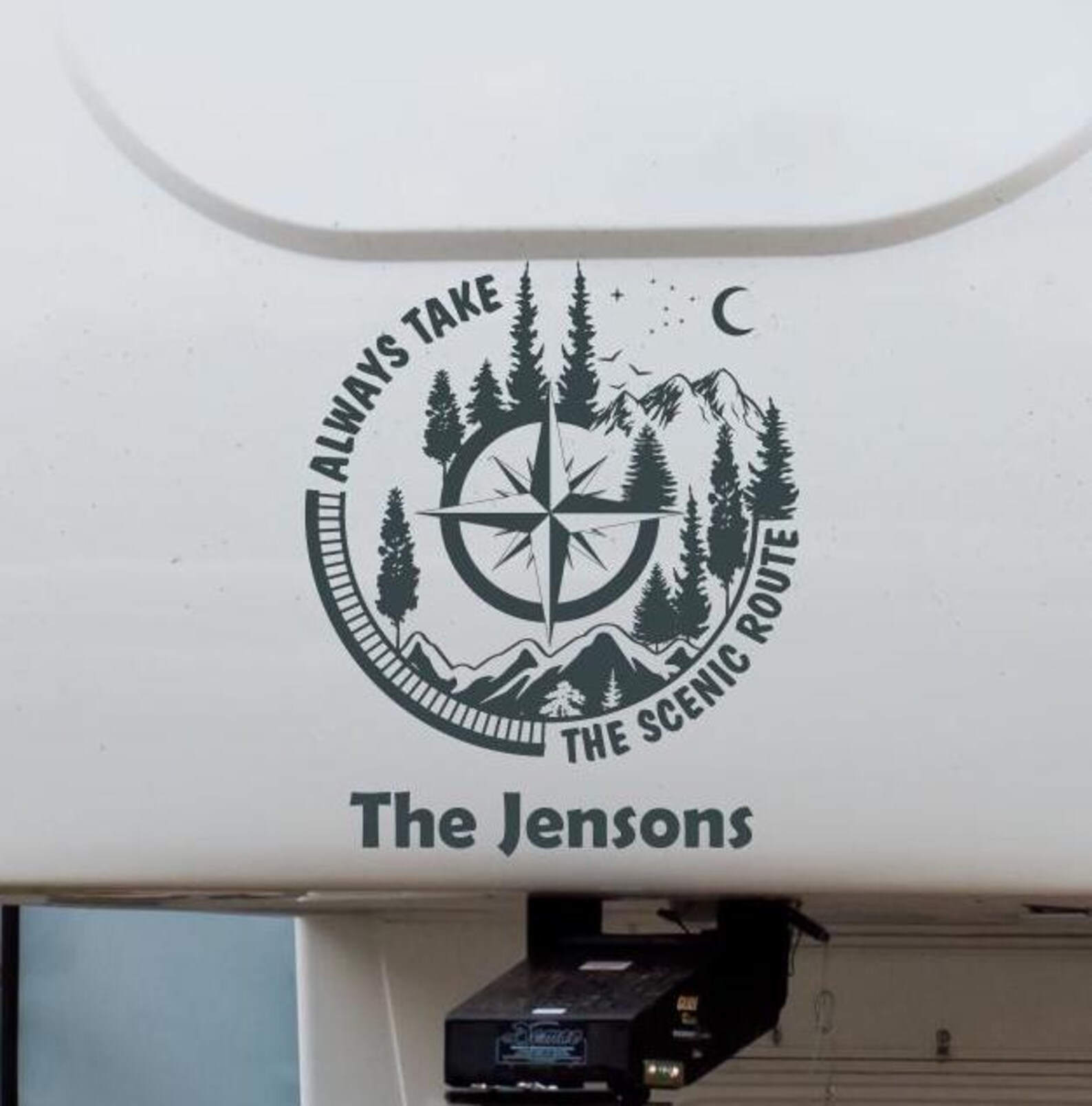 Scenic Route RV Door Decal: Compass, Trees, Mountain - Personalized - Etsy