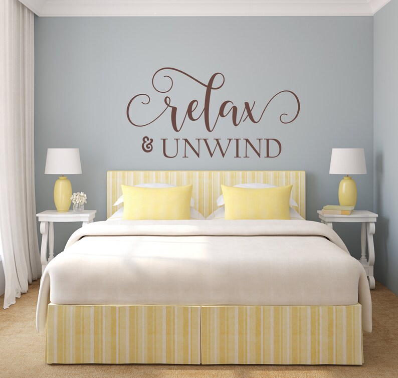 Relax and Unwind Wall Decal Relax Decal Unwind Decal Guest - Etsy
