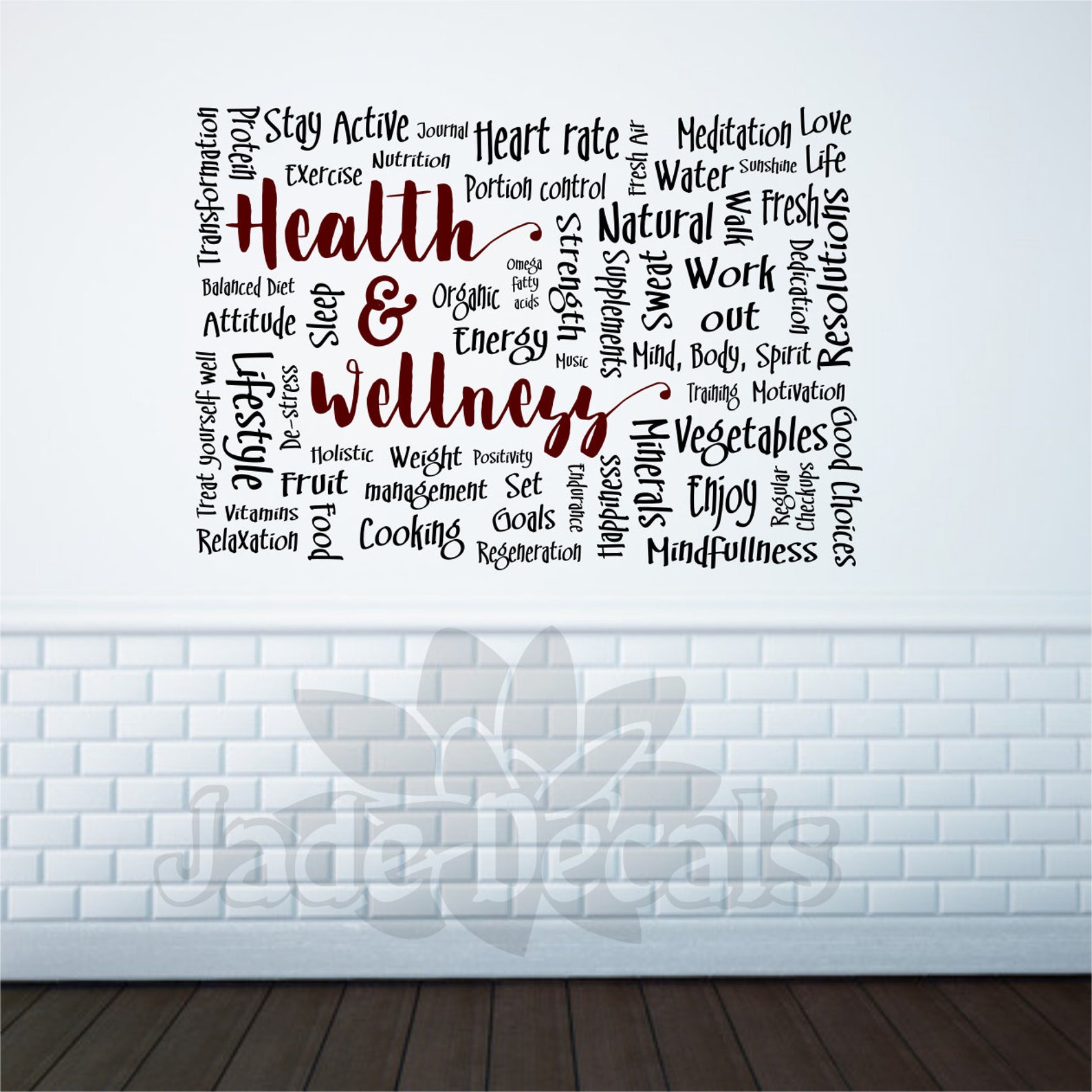 Health and Wellness Wall Decal - Etsy