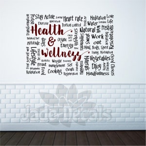 Health and Wellness Wall Decal - Etsy