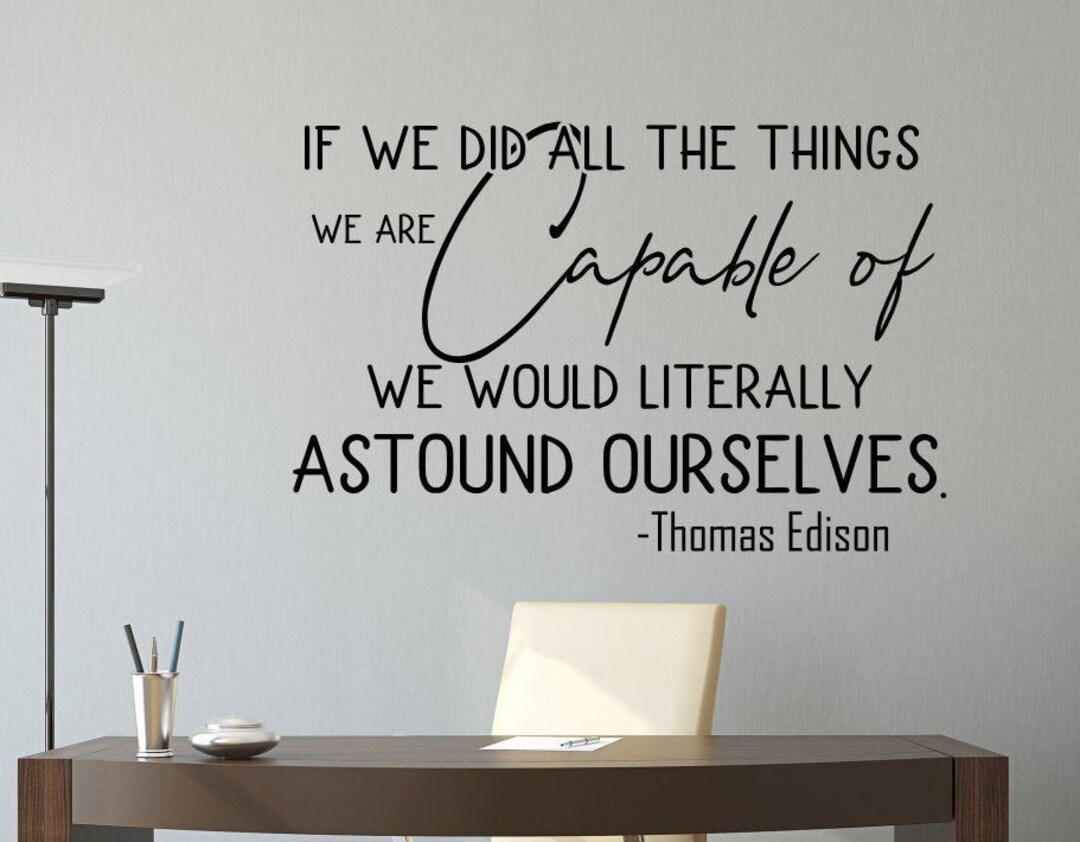 Thomas Edison Quote Wall Decal Motivational Quote - Etsy