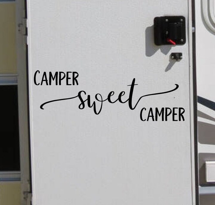 Camper sweet camper vinyl decal for rv, camper decor, camper decal ...