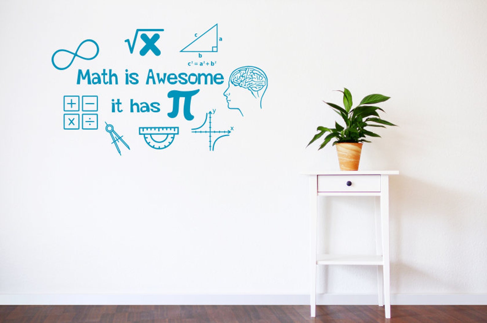Math wall decal math is awesome it has pi classroom wall | Etsy
