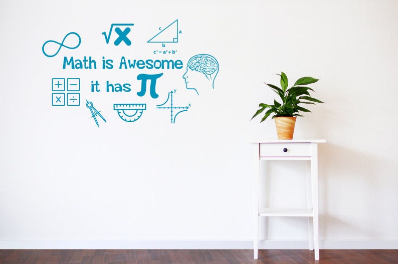 Math Wall Decal Math is Awesome It Has Pi Classroom Wall - Etsy India