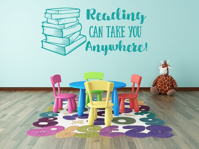 Reading Wall Decal //gift for Readers - Etsy