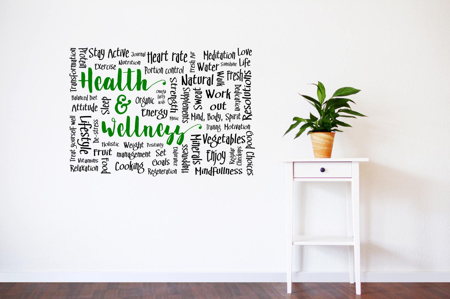 Health and wellness wall decal
