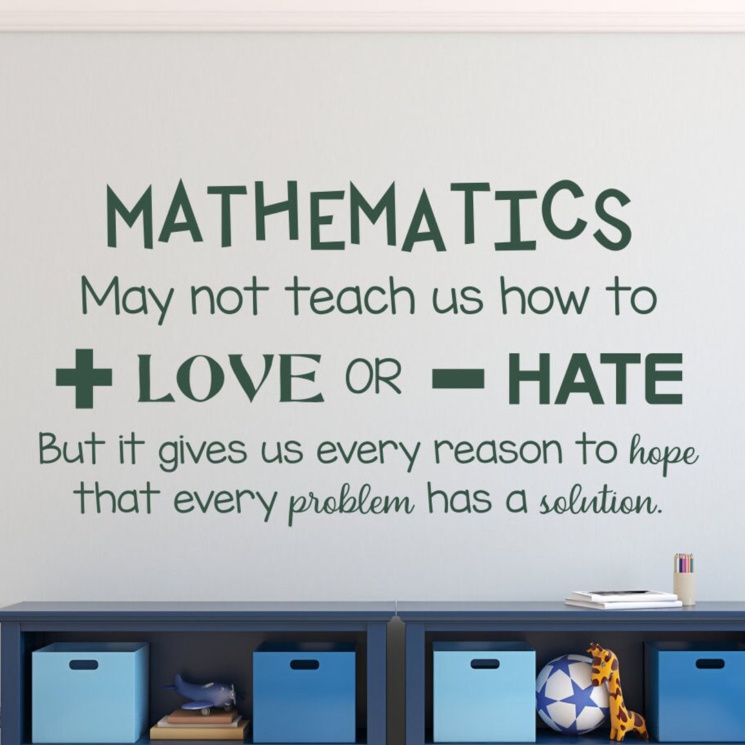 Math Wall Decal, Mathematics Decal, Math Classroom Decor, Add Love ...
