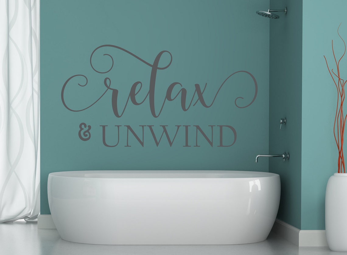 Relax and Unwind Wall Decal Relax Decal Unwind Decal Guest - Etsy