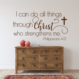 Christian Wall Decal- I Can Do All Things Through Christ Who ...