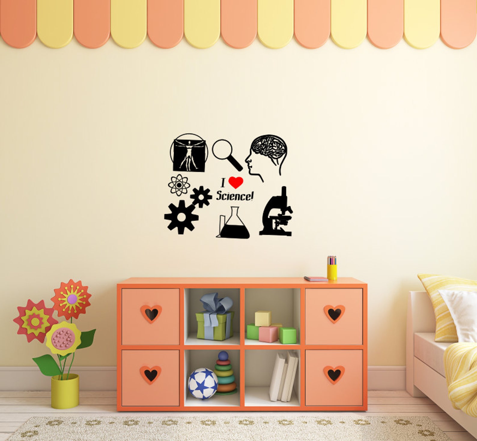 I Love Science Vinyl Wall Decal for Classroom// Science Lover - Etsy