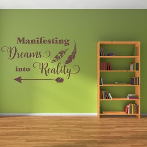 Manifest Your Dreams Wall Decal, Manifestation Art, Ask Believe Receive ...