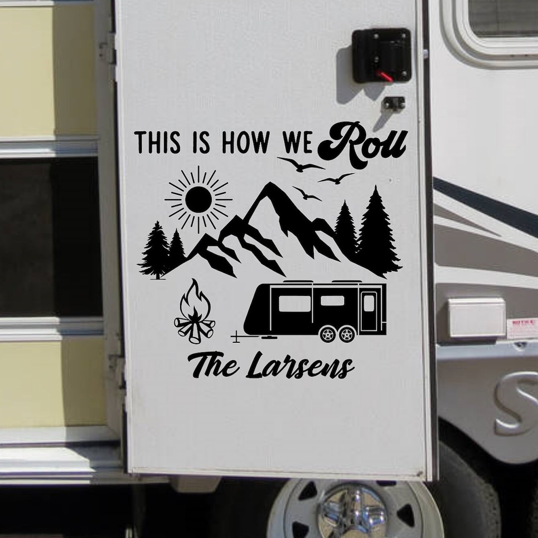 Personalized RV Decal: Mountain Scene Camper Vinyl Decal - Etsy