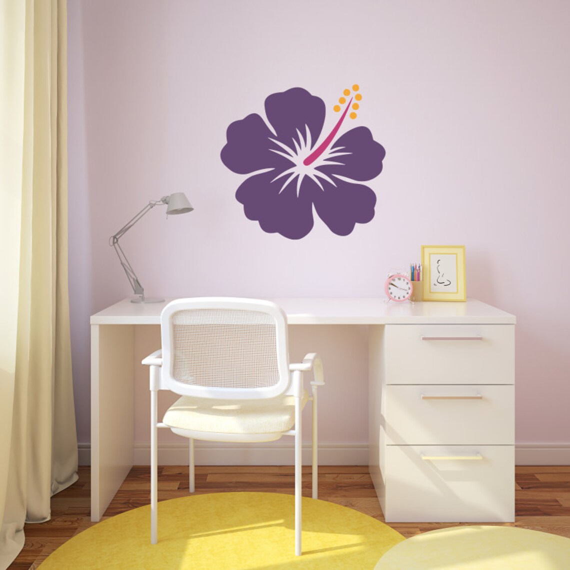 Hawaiian Hibiscus Flower Wall Decal: Colorful Home Decor - Etsy