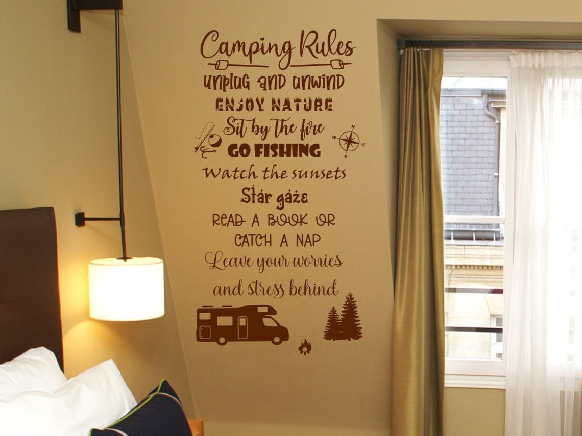 Camping Rules Rv Camper Decal Custom Rv Decal Custom Camper - Etsy