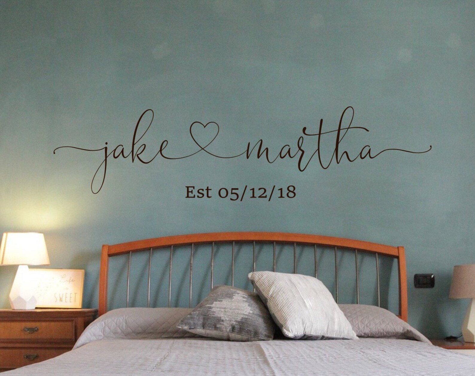Couples Wall Decal Name Heart Name Sign Couples Name Sign - Etsy