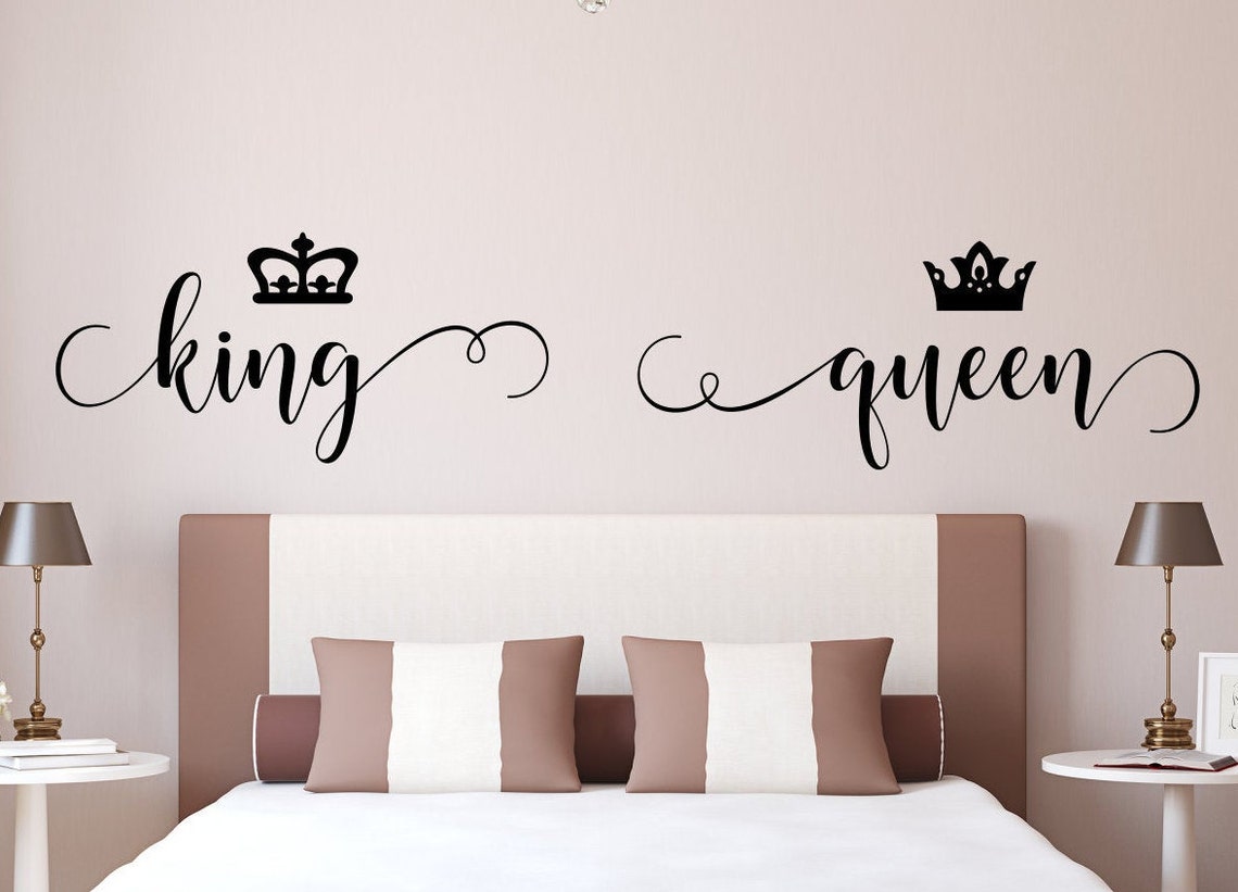 King and Queen Wall Decals Headboard Decal King Decal Queen - Etsy
