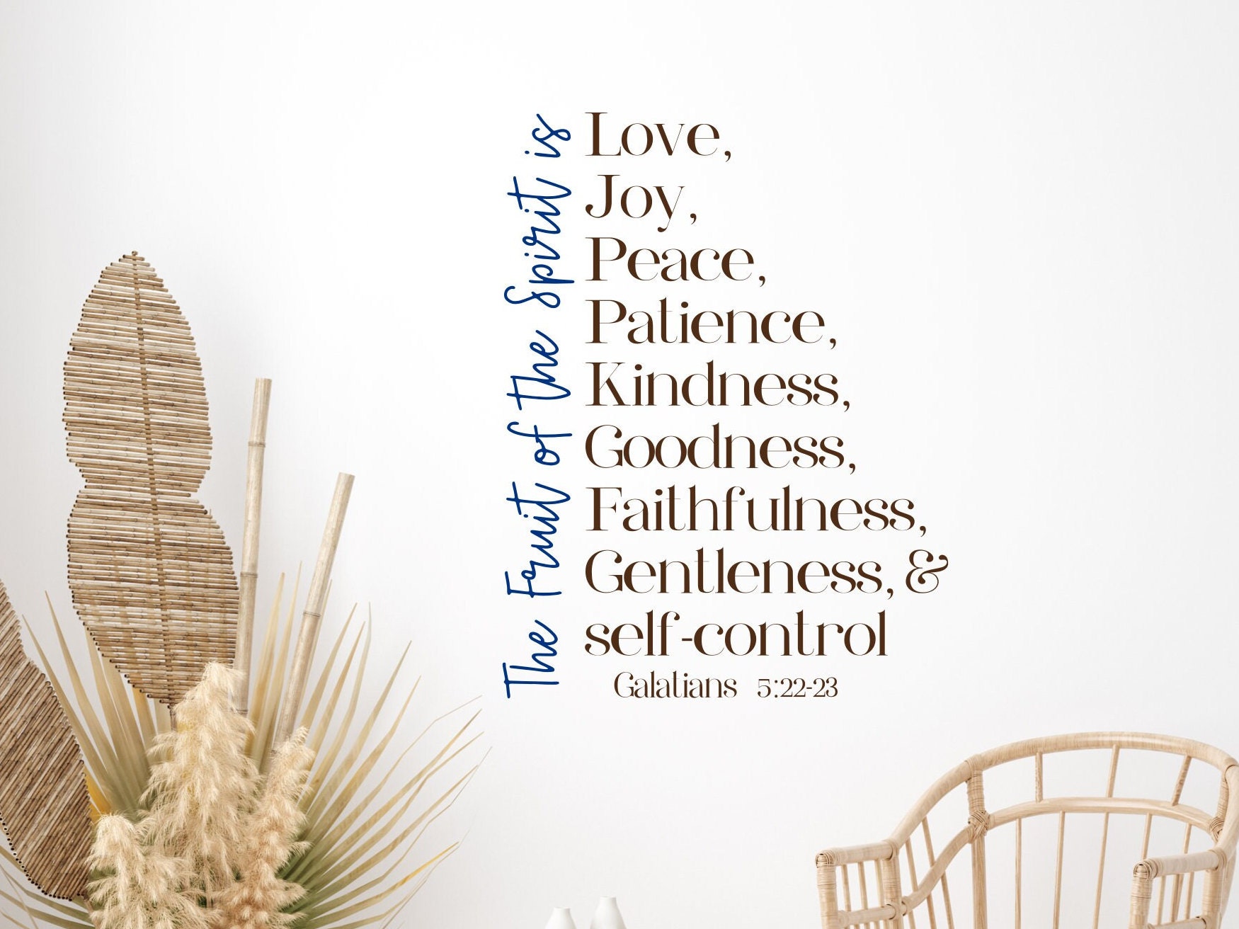 The fruit of the spirit wall decal, Christian wall decor, bible verse ...