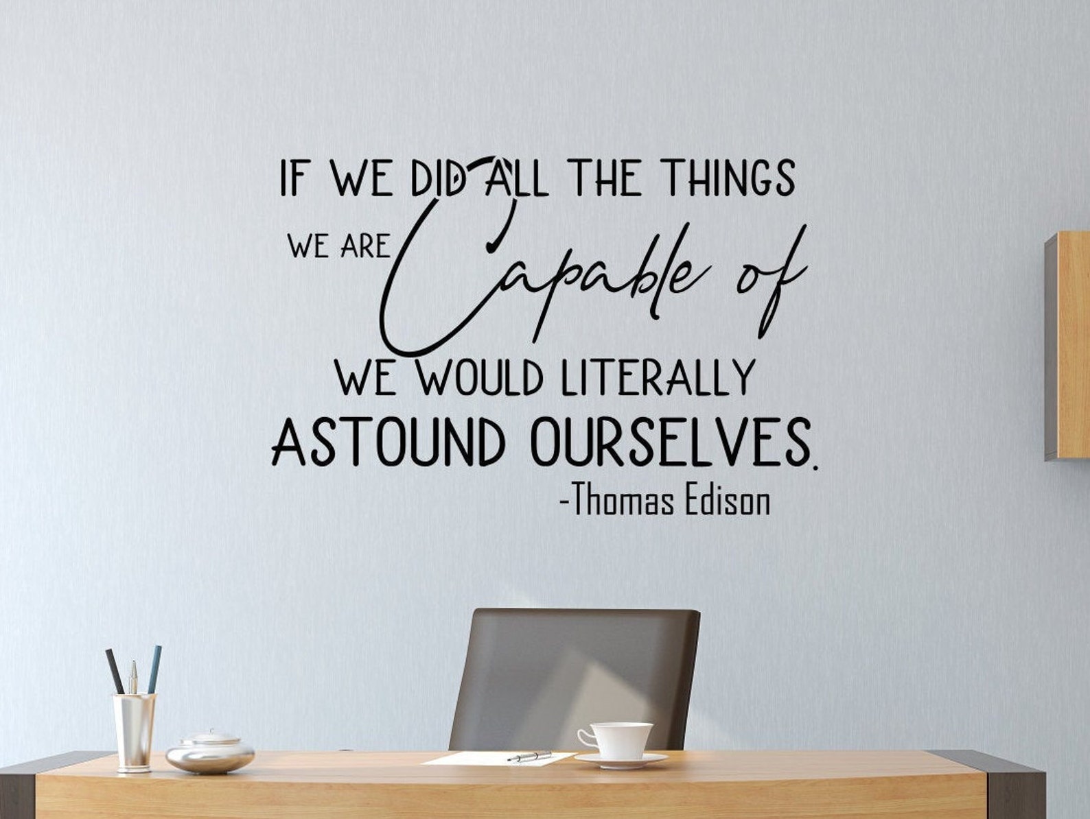 Thomas Edison Quote Wall Decal Motivational Quote - Etsy