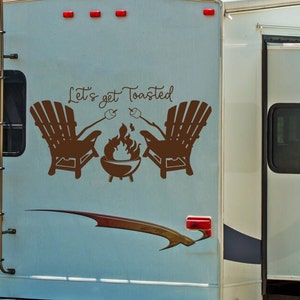 Let's Get Toasted, Camper Decal, RV Decal for Camper, Camping Quotes ...