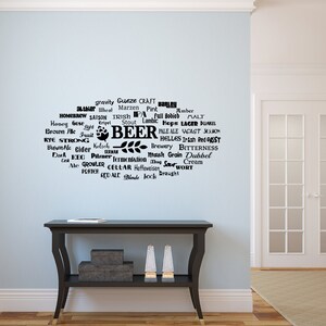 Beer Wall Decal, Beer Wall Art, Bar Wall Art, Types of Beer Decal - Etsy