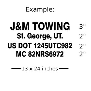 Custom US DOT Trucking Decal Stickers Custom Truck Decal, Tow Truck ...