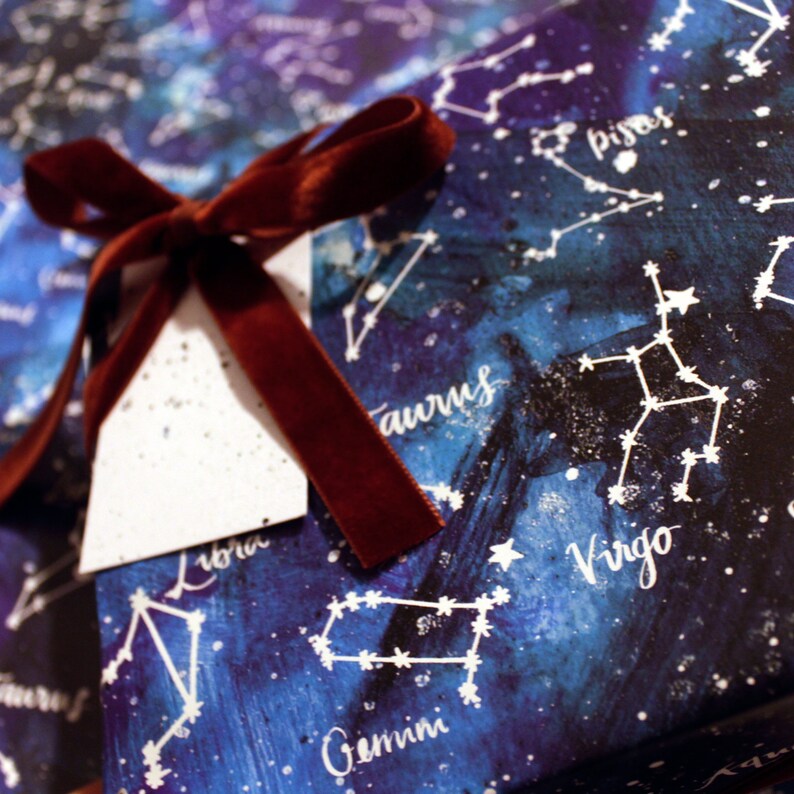 Star Sign Set of 5 Gift Tags Science and Space Tags | Etsy UK