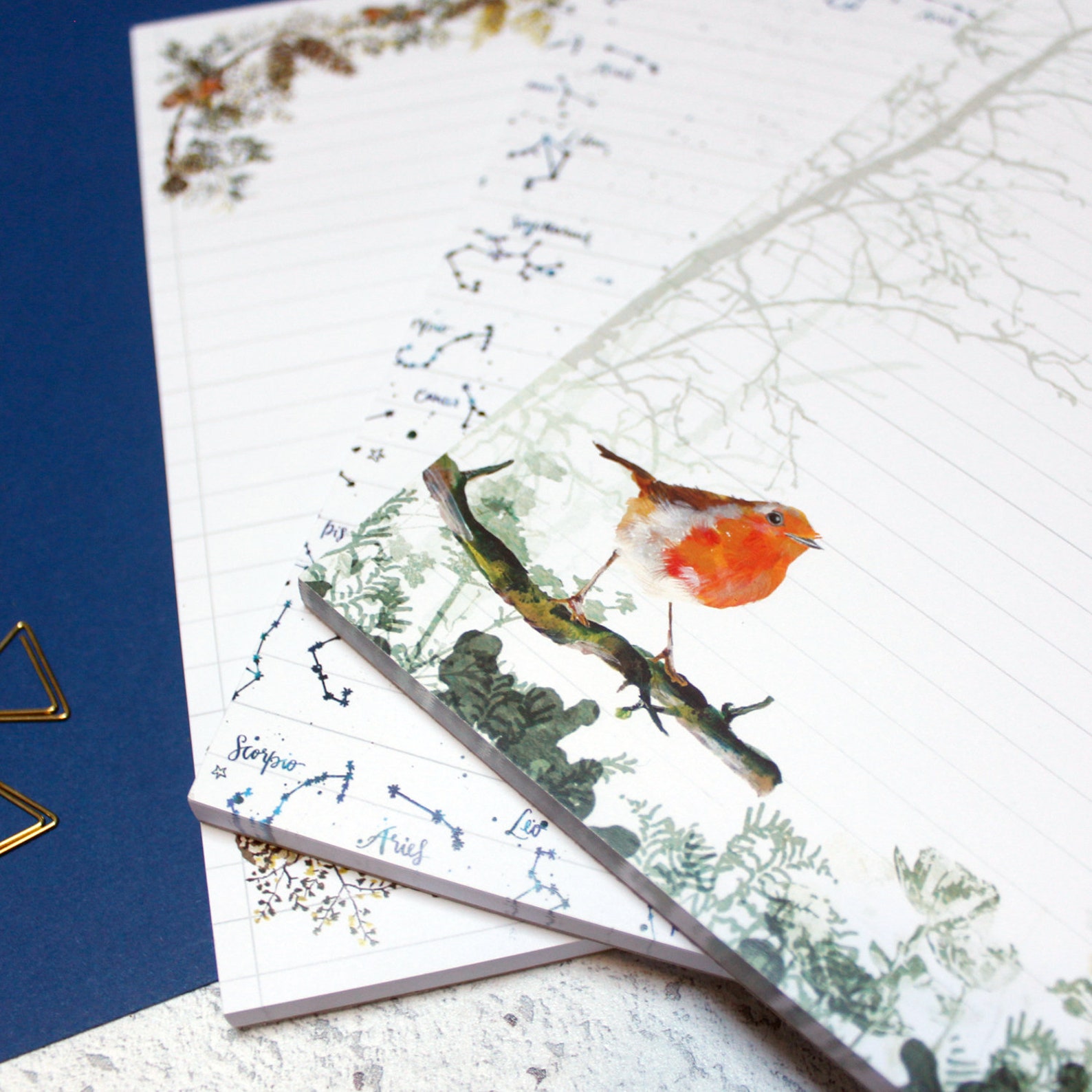 Robin A5 Lined Notepad Desk Pad Writing Pad Stationery - Etsy UK