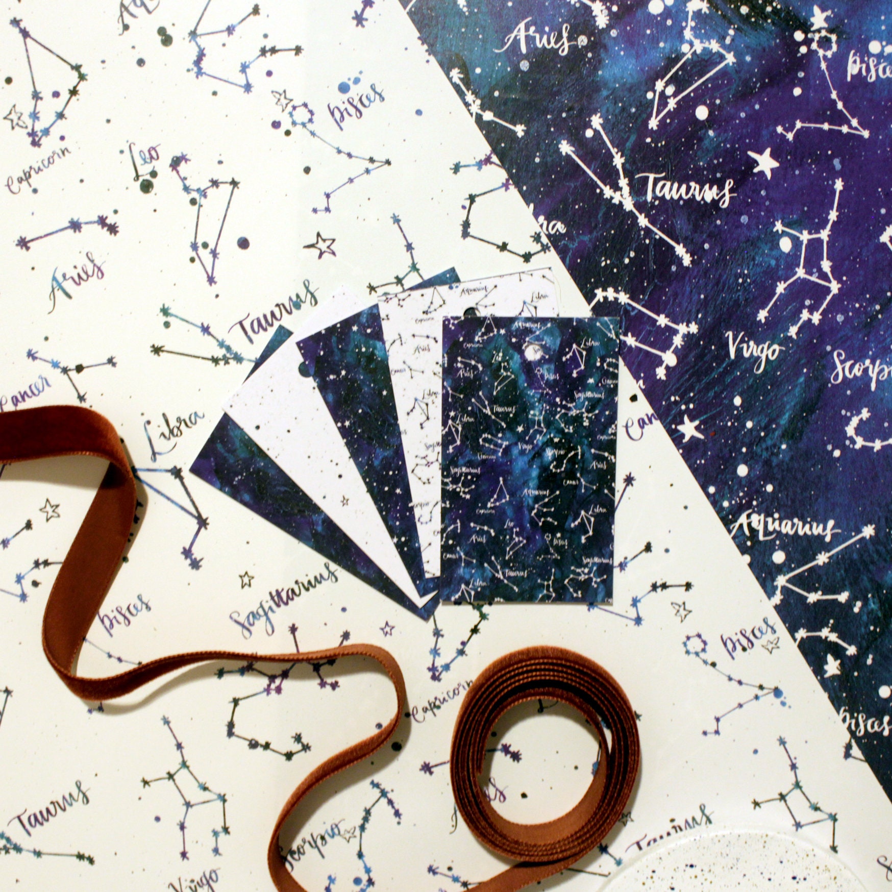 Star Sign Set of 5 Gift Tags Science and Space Tags | Etsy UK